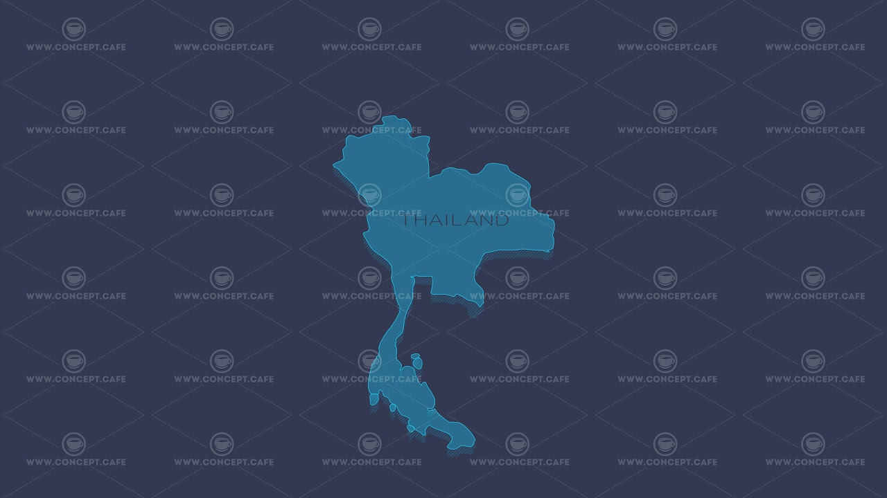 Thailand animated map with alpha channel.