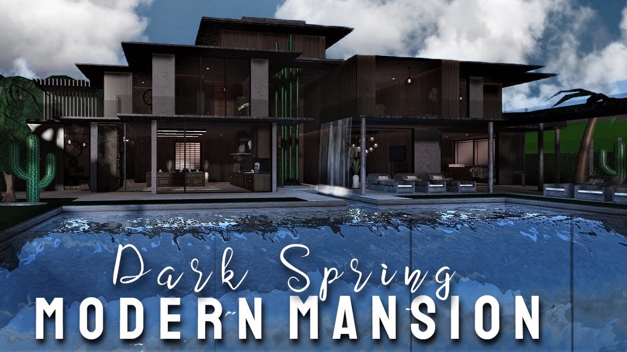 Dark Spring Modern Mansion| No Large Plot| ROBLOX bloxburg