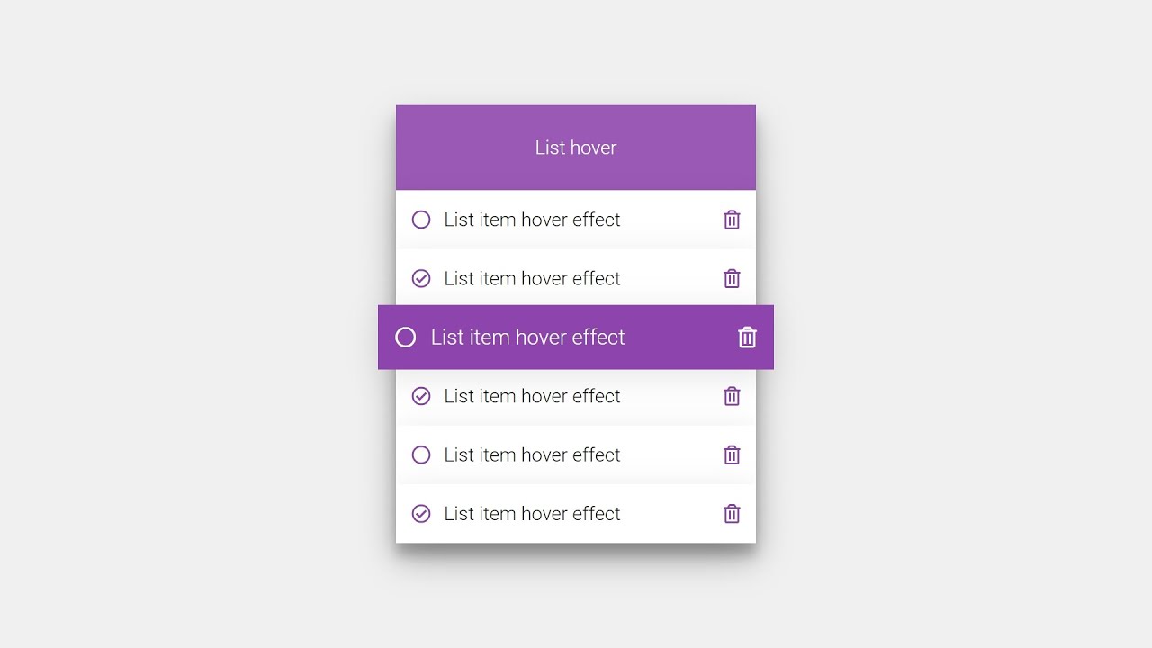 List item with awesome hover effect - pure html css