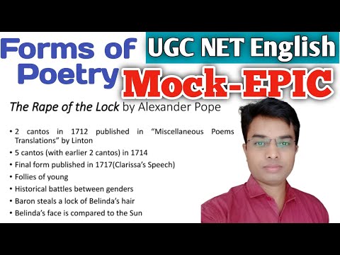 Forms of Poetry -Mock-Epic: History of English Literature Video Lecture ...
