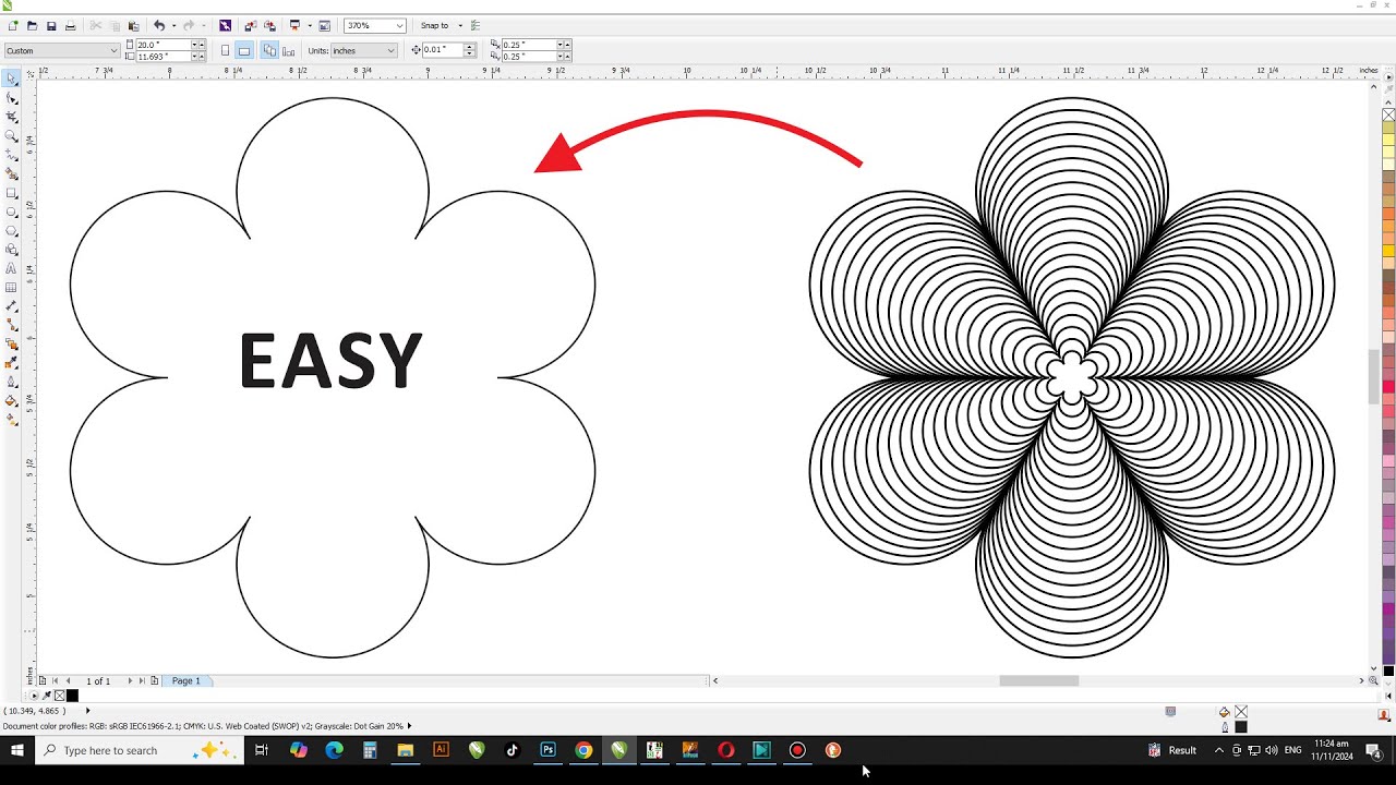 Stunning 3D Spiral Flower Design in Coreldraw | Make Flower Design | Coreldraw Tutorial
