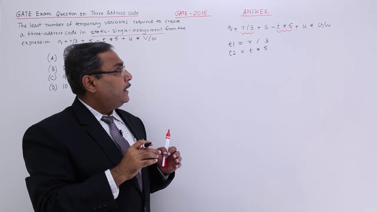 3-Address Code - GATE Exercise 2