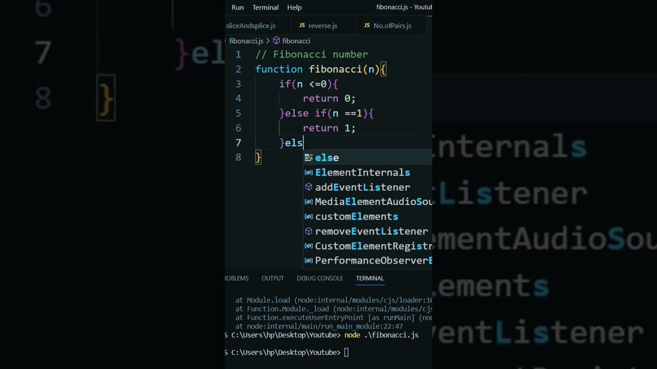 Fibonacci Numbers || Javascript 😳😲😱😱