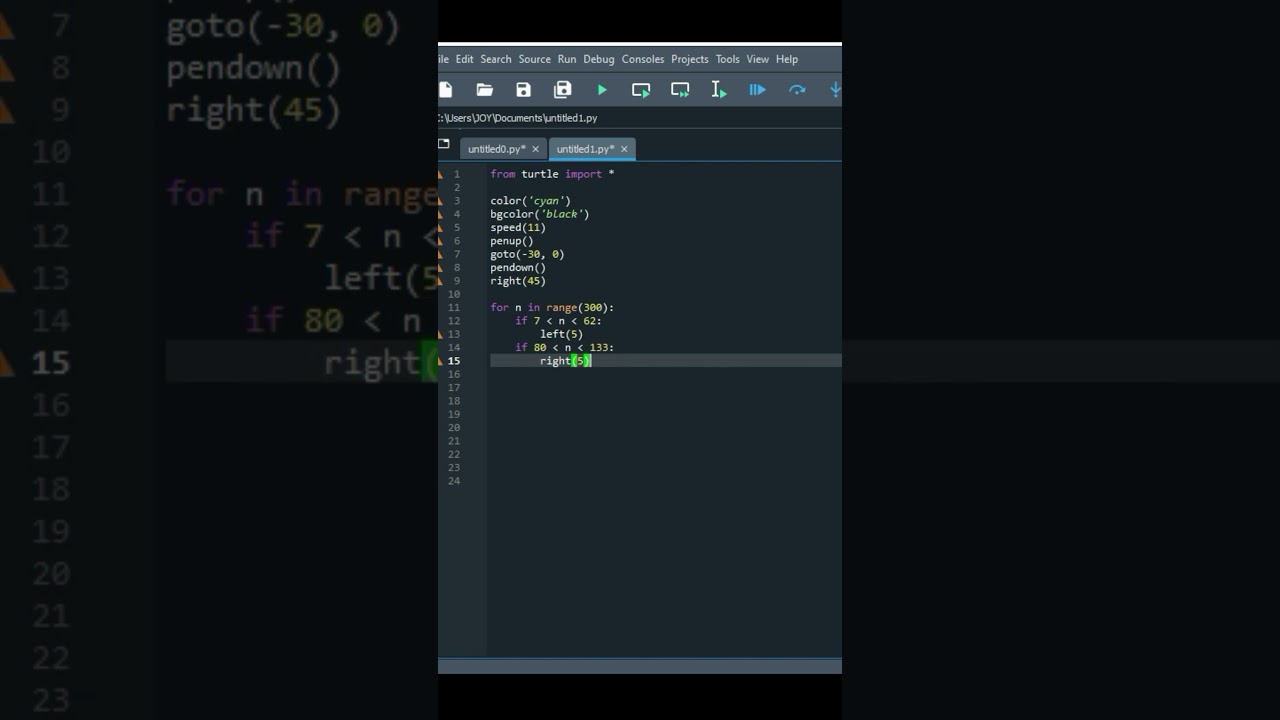 #howshorts  to Draw an Infinity Symbol with python Code