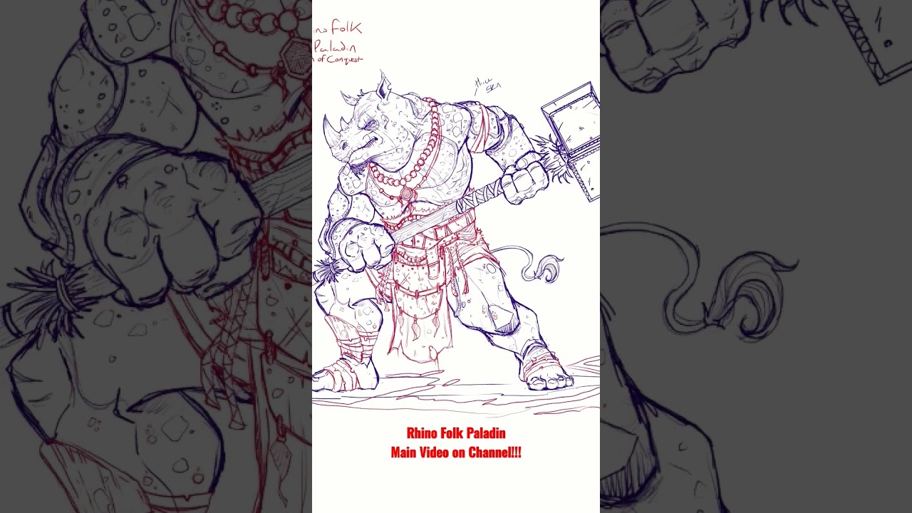 Rhino folk paladin Time lapse #dnd