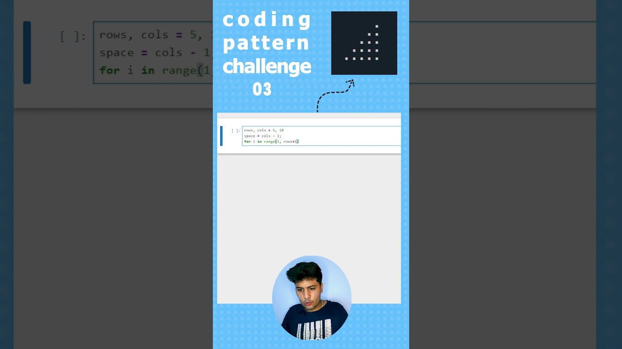 Coding Pattern Challenge-03 #pythonprogramming #coding #youtubeshorts #codingchallenge #short