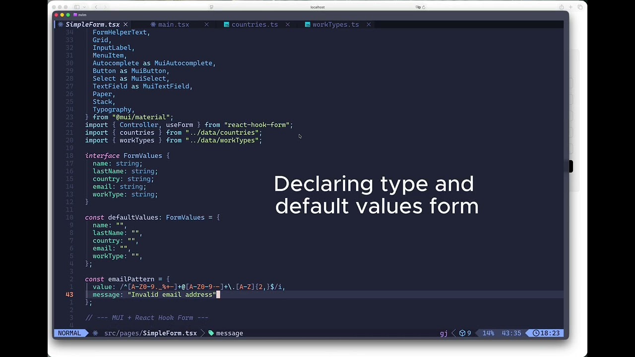 React Hook Form + MUI vs Dashforge (Simple Form) - https://dashforge-ui.com