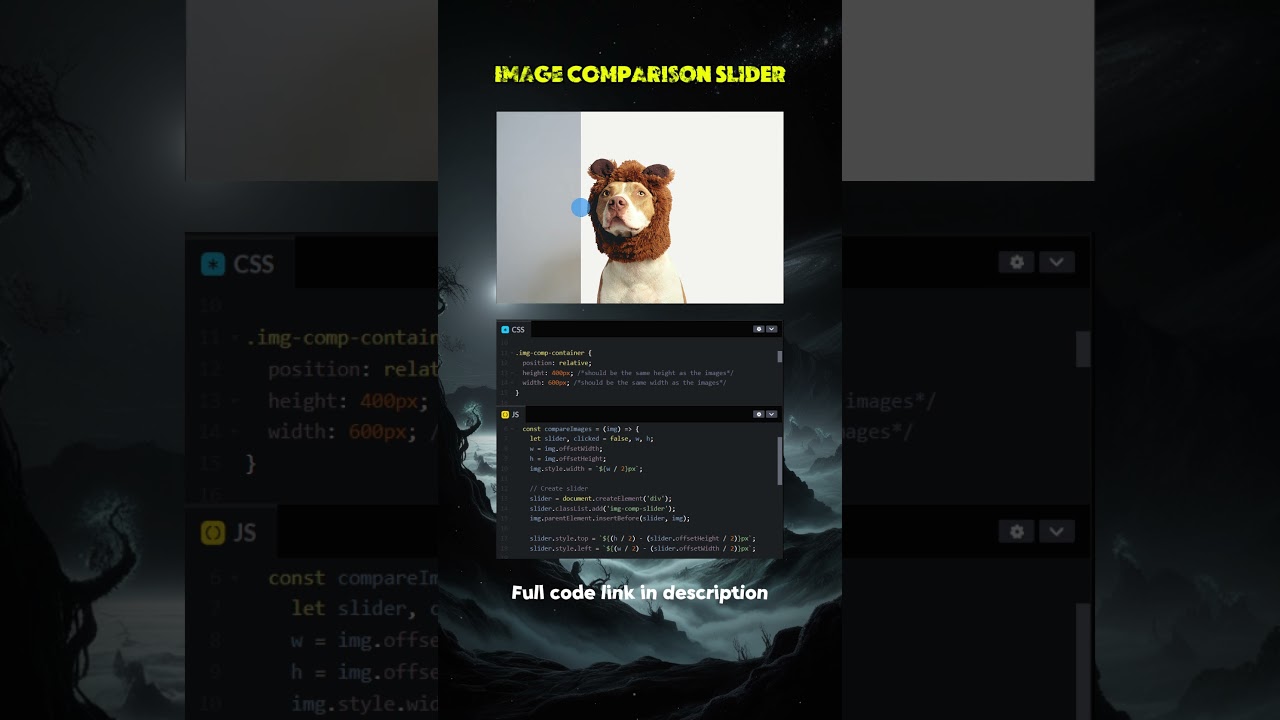 Image Comparison Slider #javascript #css #codetomato