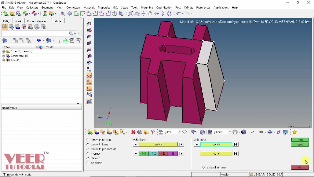 Hypermesh | Solid Edit Tools | Hex mesh