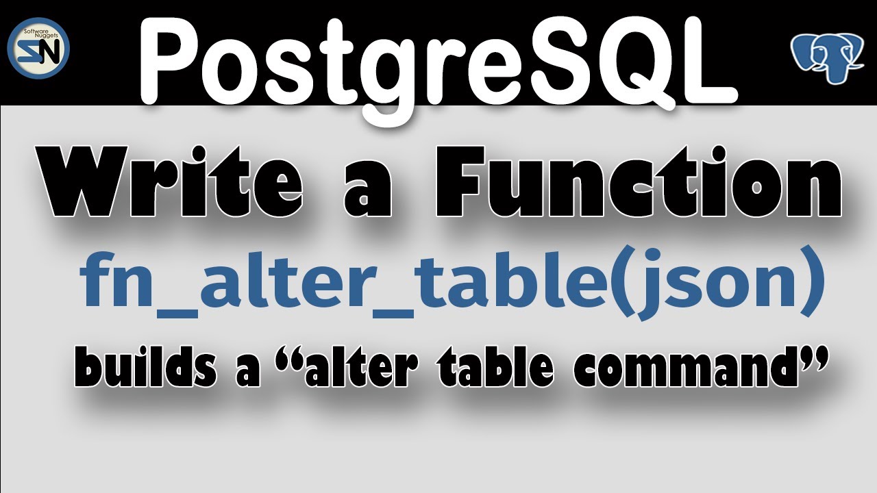 PostgreSQL: Write a Dynamic Function using ALTER TABLE with JSON parameter!