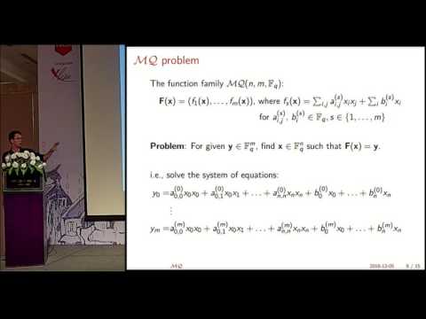 Asiacrypt@From 5 pass MQ based identification to MQ based signatures@Ming Shing Chen@Andreas Hülsing
