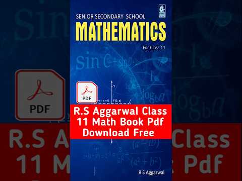 Class 11 RS Aggarwal Math Book Pdf Download Free #cbse #rsaggarwal #shorts