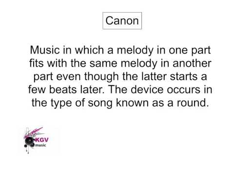 KGV College AS Music Terms 16 Canon
