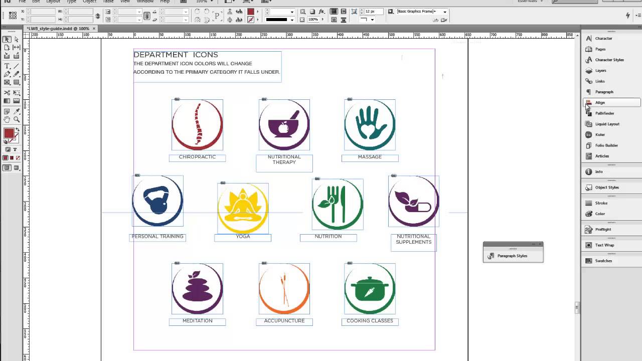 How to align elements in InDesign CS6