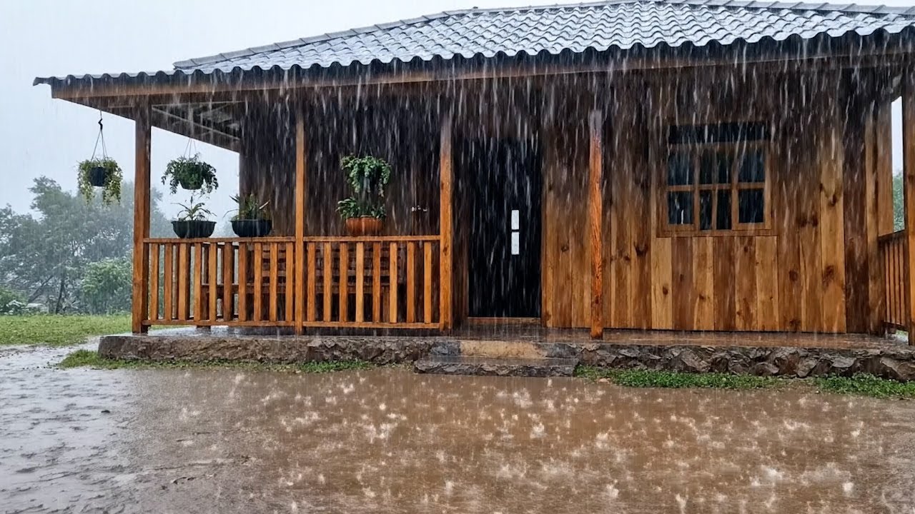 Chuva Intensa Ao Redor Da Casa 🌧️ Um Som Seguro Para Relaxar À Noite
