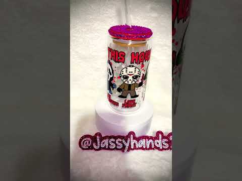 Bling lid Libby glass! Now on sale in my tikkey tokkey shop #bling #bedazzled #smallbusiness