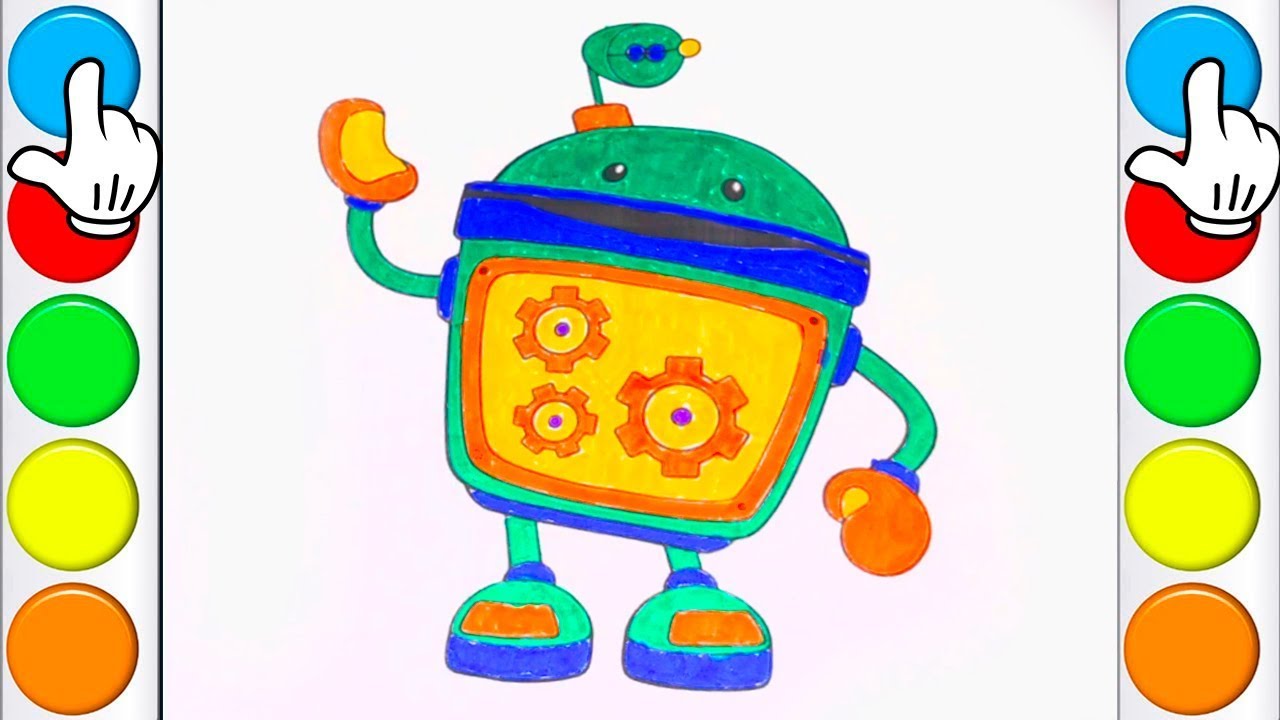 Umizoomi Team - How to Draw and Colors Bot. Coloring Page and Drawing for Kids
