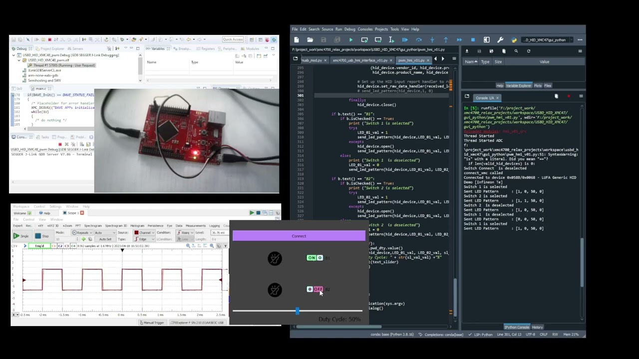 XMC4700 Relax Kit USB based HMI interface using Python