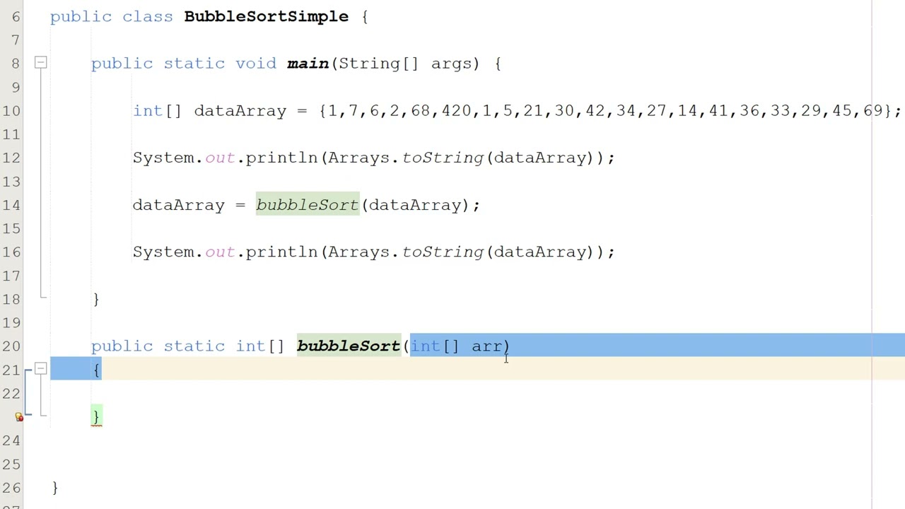 How to Do a Bubble Sort in Java (Simple)