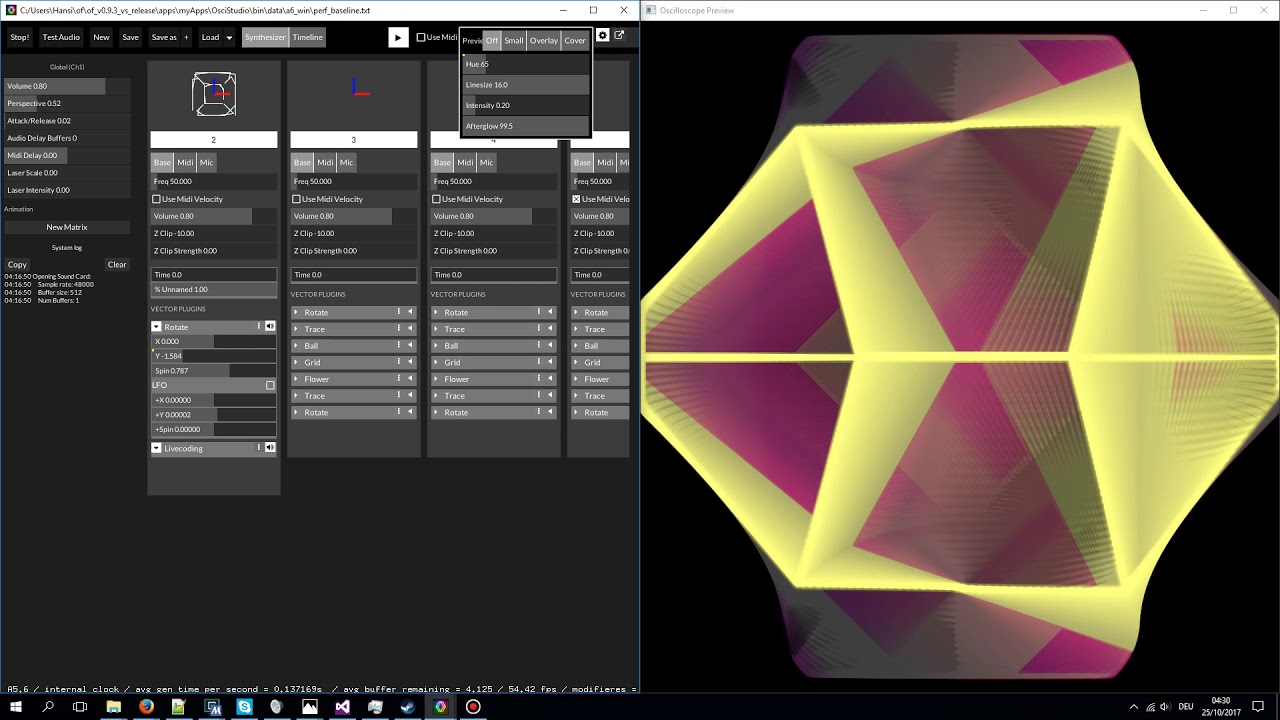 OsciStudio Color Test (mostly boring)