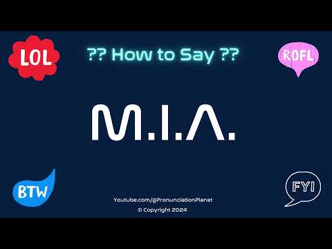 How to Pronounce 🕵️ M.I.A. CORRECTLY in English? | How to Say the Acronym M.I.A.?