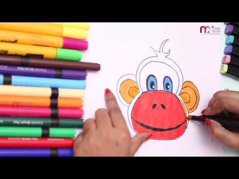Monkey Face - Coloring for Children to Learn Colors and Paint || Kids Learn My Kids Rhymes