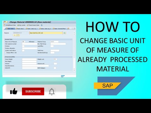 How to Change Basic Unit of Measure of Already Processed Material