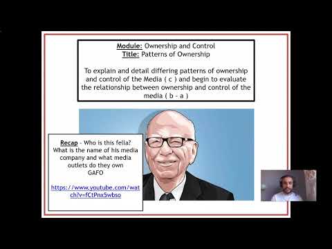 Sociology Ownership and control of the Mass Media Lesson One