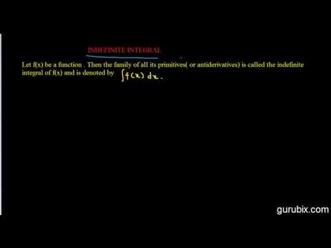 Hindi : Indefinite Integral - Definition of Indefinite Integral - Integrals - Ch 7 - CBSE 12th Math