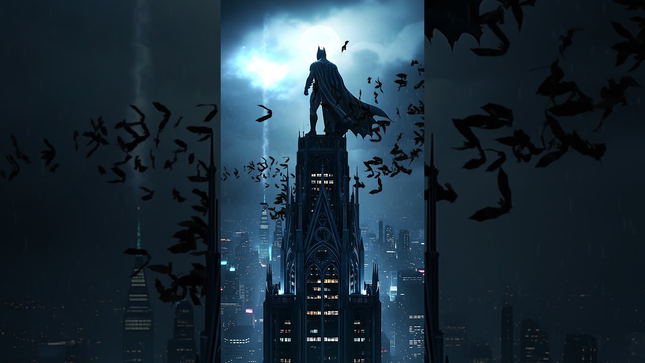 Batman Wallpaper Portrait | 4K Live Wallpaper | TV Screensaver |  TV Wallpaper | Rain Storm
