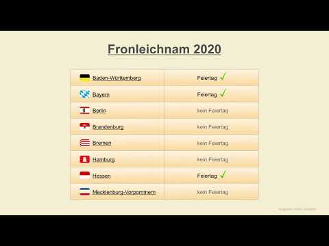 Fronleichnam 2020 - Datum - Feiertage Deutschland 2020