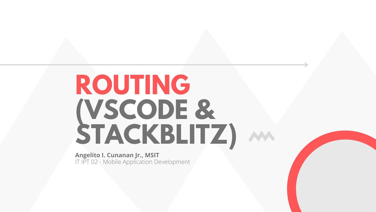 8 - Routing (VS Code & Stackblitz.com)