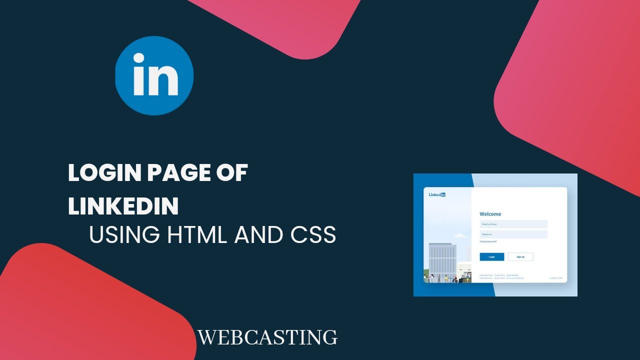 LinkedIn Login page using html and css || WebDev