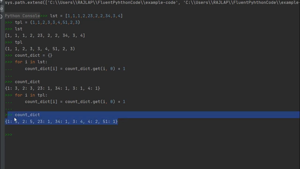 Python Tutorial collection.Counter  class