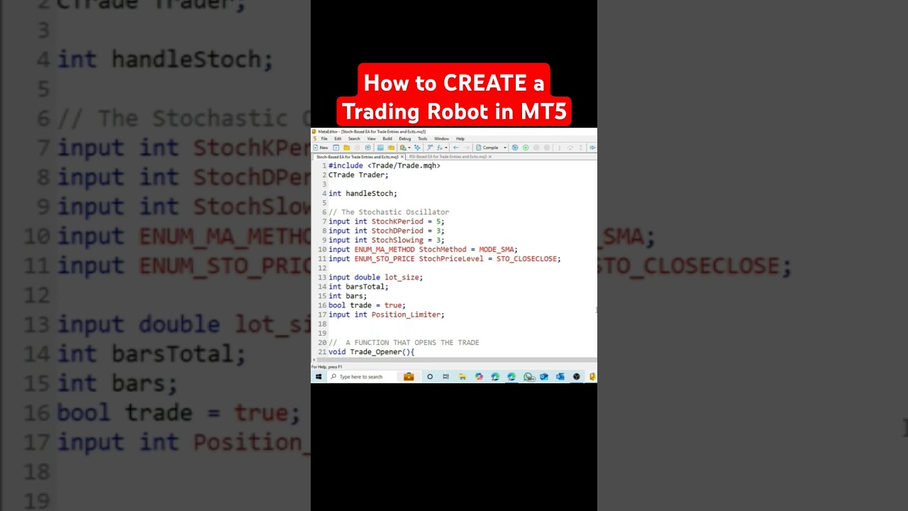 Learn How To CREATE a Trading Robot in MT5 #forex #tradingrobot #mt5
