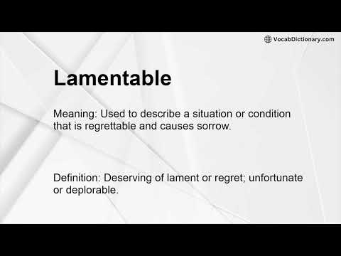 Lamentable Meaning