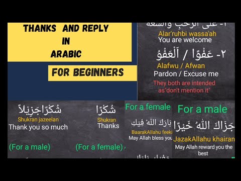 Thanks and reply in arabic.