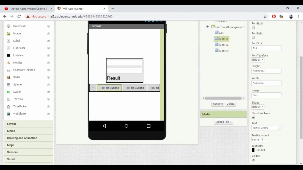 Simple android calculator app without coding || basic arithmetic calculator using MIT(mit)
