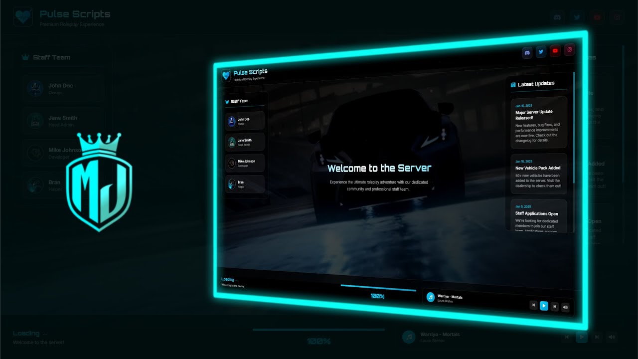 [FREE] 🎬 Dynamic Loading Screen V1 | Custom Video, Music & Server Branding | MJ DEVELOPMENT
