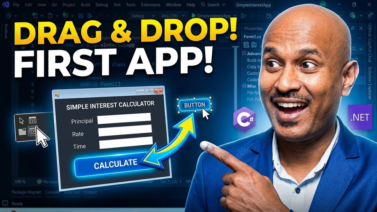Learn Windows Forms in C# – Drag & Drop Your First Application