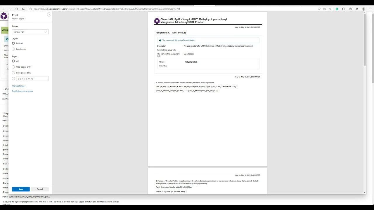 Generating PDF from LabArchives