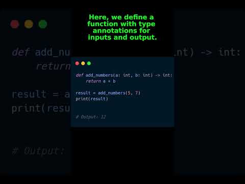 How to write error-free code in Python with type hints #coding #pythontips #pythontricks #python