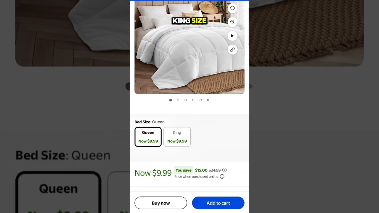 Walmart has queen and king size comforters for just $9.99! 🔥🔥🔥 #youtubeshorts #walmart #ExpressDeal