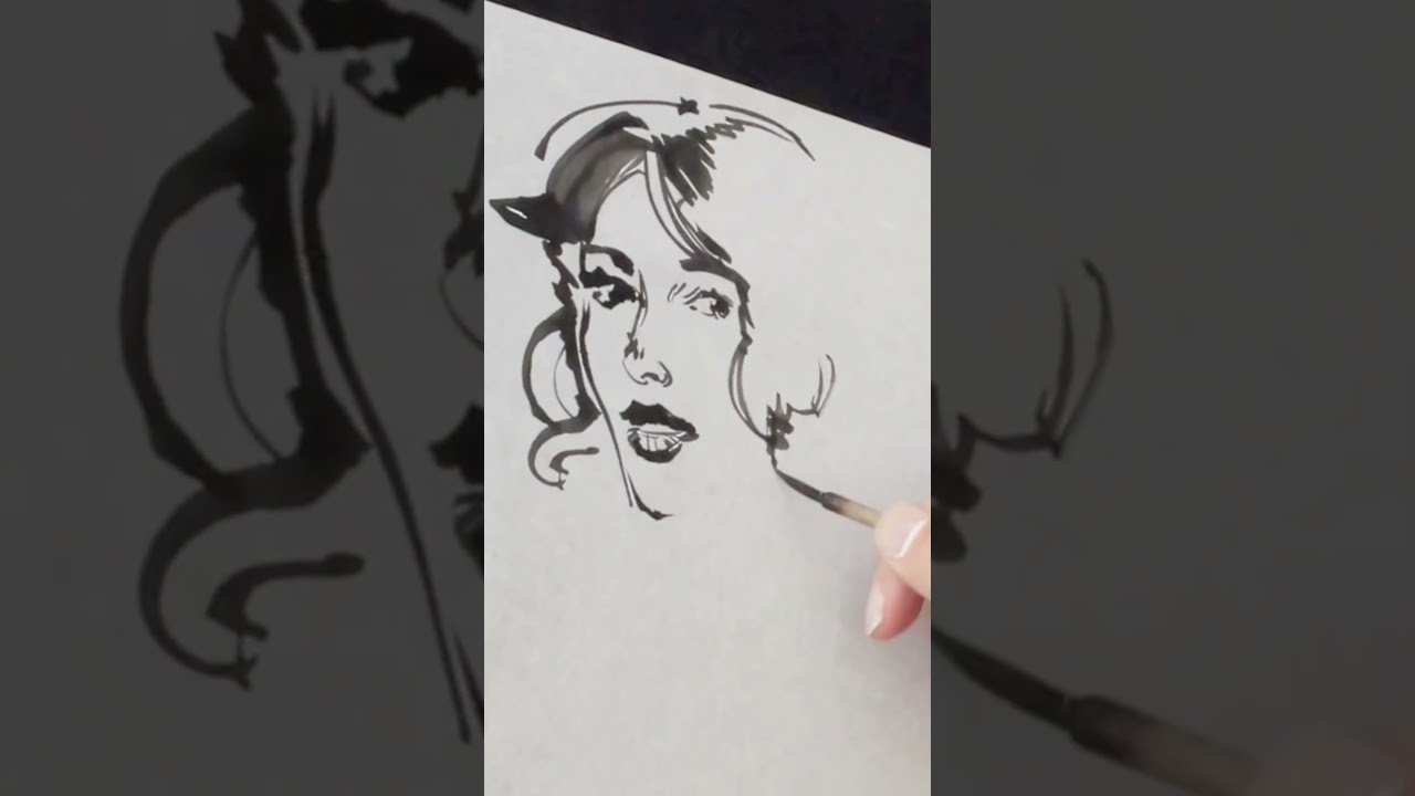 Portraiture demo: how to draw pretty quick sketch 25