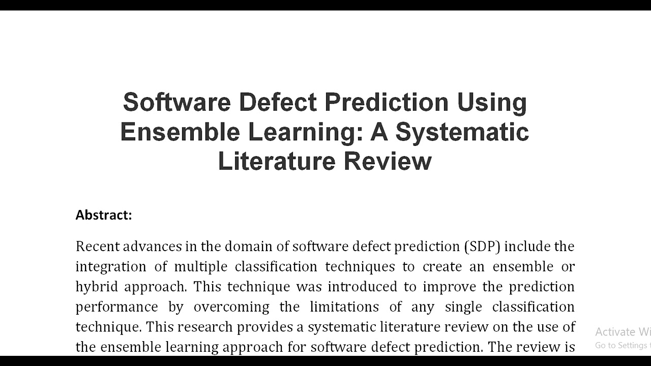 Software Defect Prediction Using Ensemble Learning A Systematic Literature Review