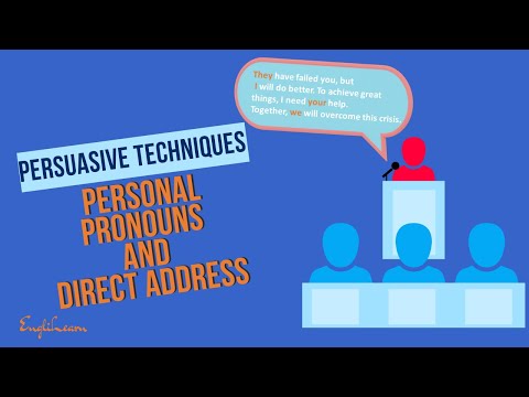 Personal pronouns/direct address as a persuasive technique