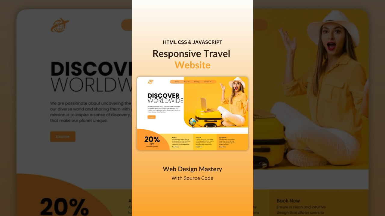 Travel Website From Scratch Using HTML CSS JavaScript  #coding #webdesign #webdevelop  #programming