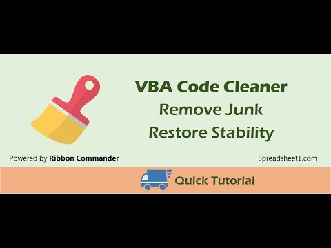 Ribbon Commander (RC): VBA Code Cleaner Quick Tutorial