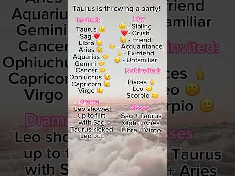 Taurus is throwing a party! Featuring the new zodiac sign, Ophiuchus ⛎!! 