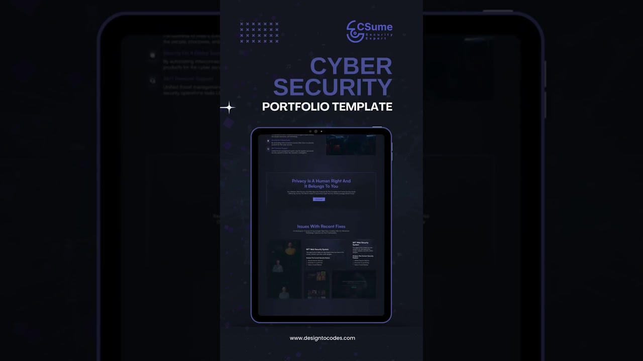 CSume v3 Professional Cyber Security Portfolio Template